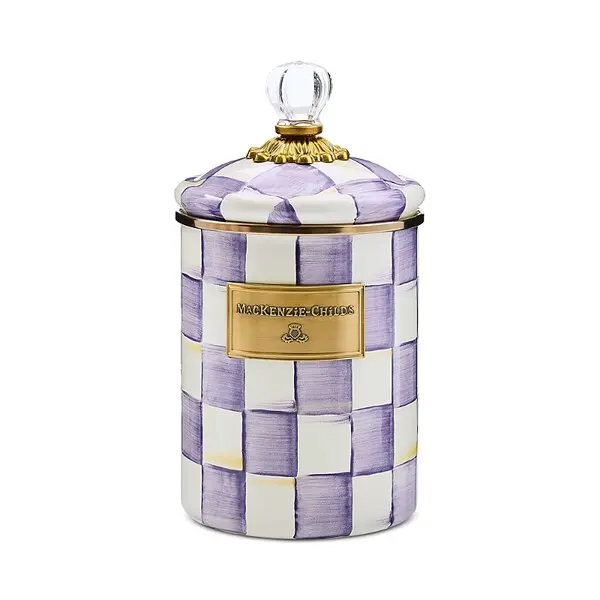 MACKENZIE-CHILDS Check Medium Canister - Violet
