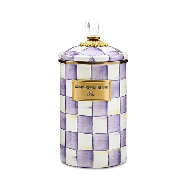 MACKENZIE-CHILDS Check Large Canister - Violet