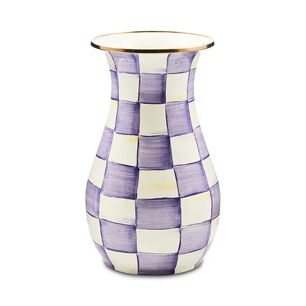 MACKENZIE-CHILDS Check Tall Vase - Violet
