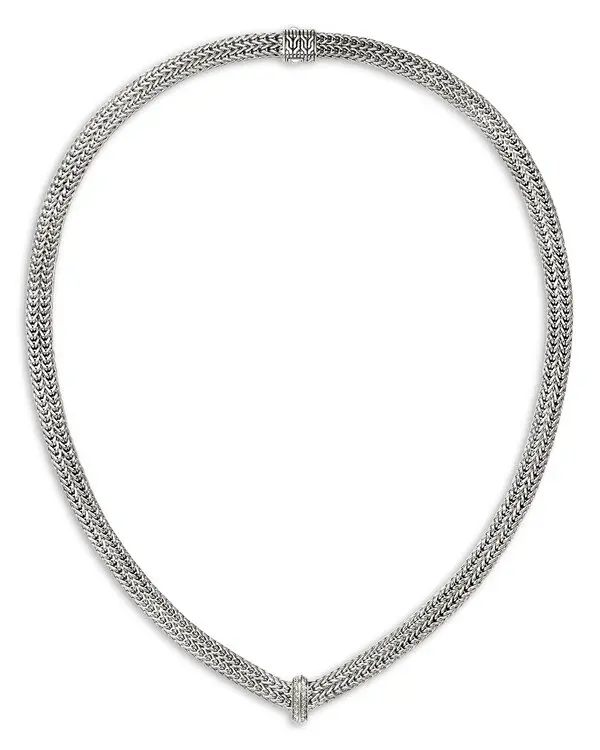 John Hardy Sterling Diamond Icon Link Necklace - Silver