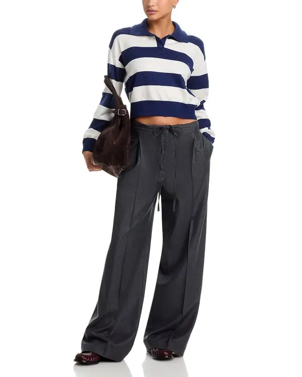 Aqua Striped Knit Sweater - Navy/ivory