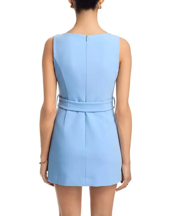 French Connection Azra Twill Belted Mini Dress - Blue Hydrangea