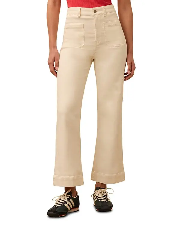 Faherty Brand Stretch Terry Patch Pocket Ankle Pants - Egret