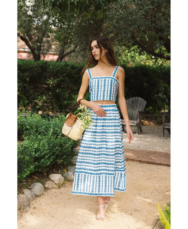 French Connection Structured Taffeta Midi Skirt