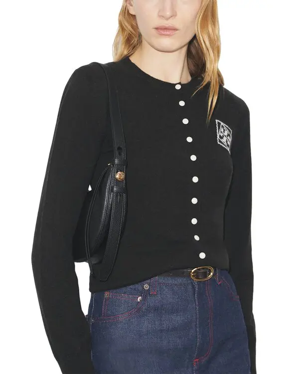Tory Burch Romy Crescent Shoulder Bag - Black
