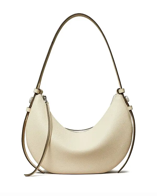Tory Burch Romy Crescent Shoulder Bag - Light Cream
