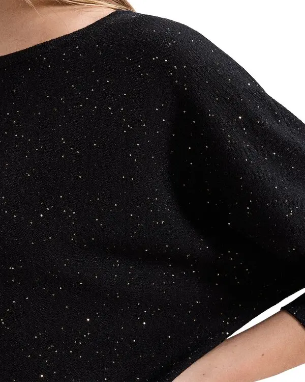 PHASE EIGHT Cristine Sequin Knit Sweater - Black