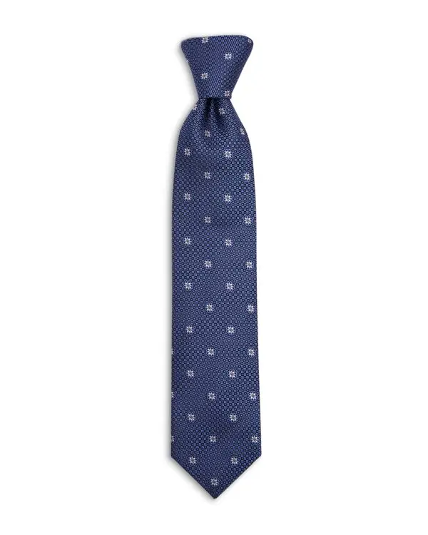 Canali Silk Flower Neck Tie - Blue