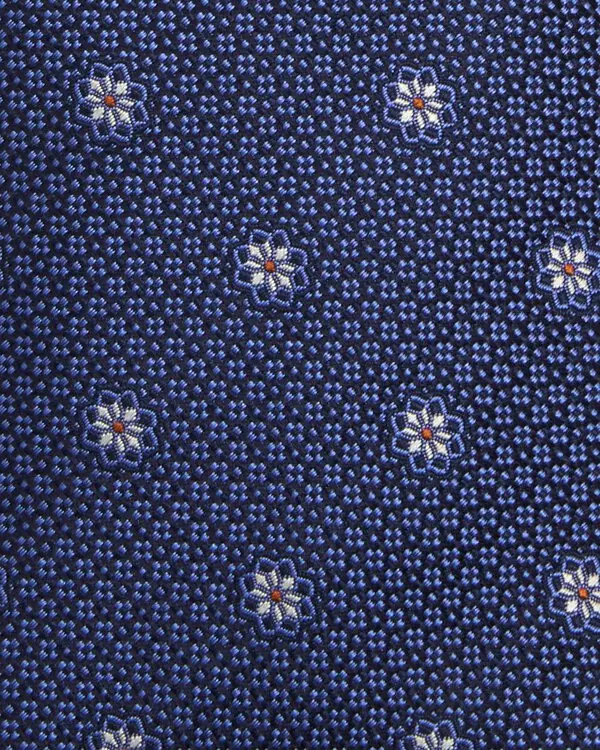 Canali Silk Flower Neck Tie - Blue