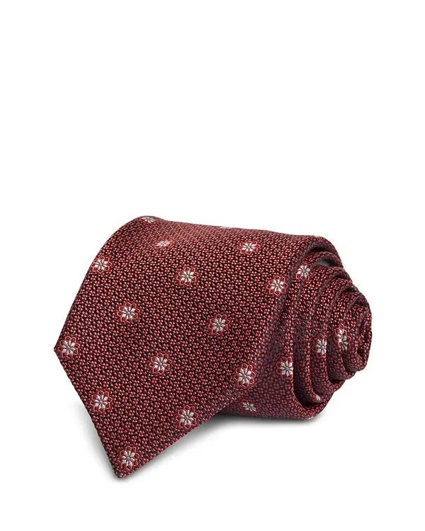 Canali Silk Classic Flower Tie - Red