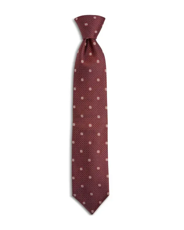 Canali Silk Flower Neck Tie - Red