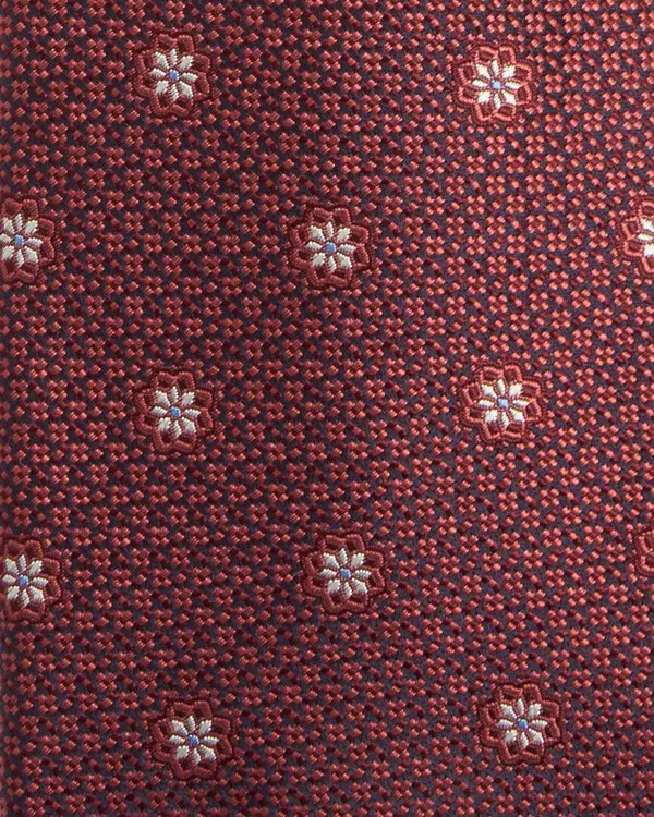 Canali Silk Flower Neck Tie - Red