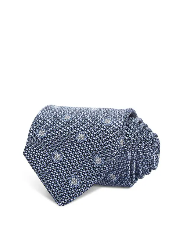 Canali Silk Flower Neck Tie - Light Blue