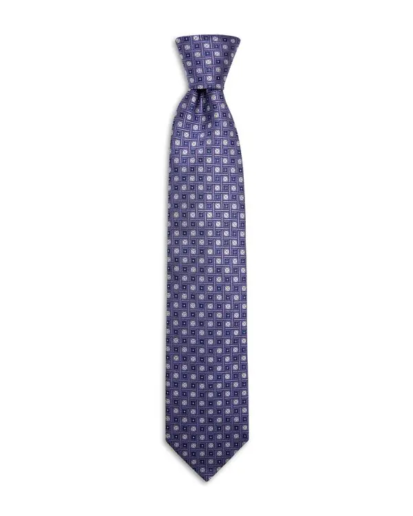 Canali Silk Flower Neck Tie - Light Blue