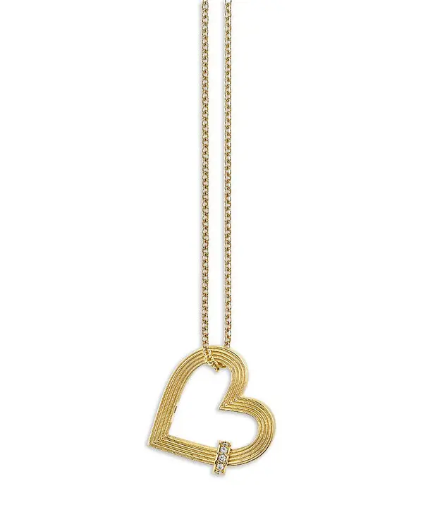 SYDNEY EVAN 14k Yellow Diamond Heart Necklace - Gold