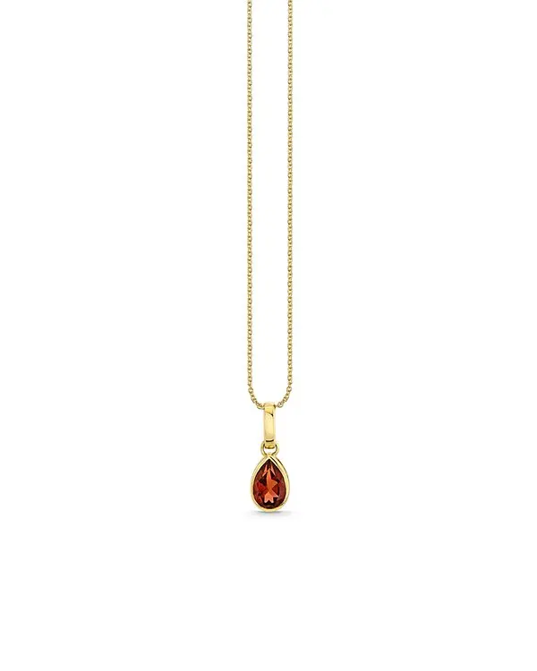 SYDNEY EVAN Icon Mounting Pear Charm Necklace - Gold