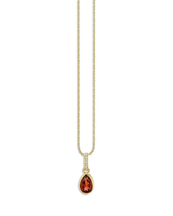 SYDNEY EVAN Icon Mounting Pear Charm Necklace - Gold