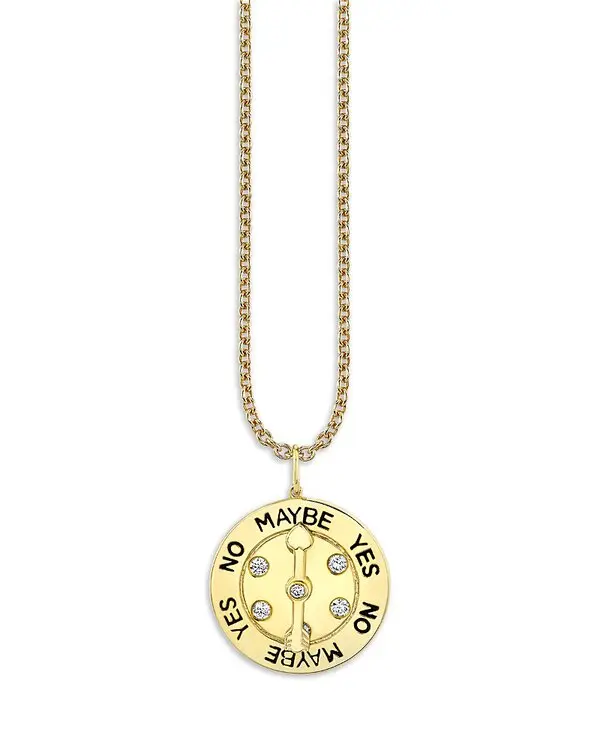 SYDNEY EVAN 14k Yellow Diamond Love Meter Charm Necklace - Gold