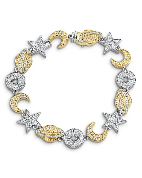 SYDNEY EVAN 14k Gold Celestial Diamond Link Bracelet - White/gold