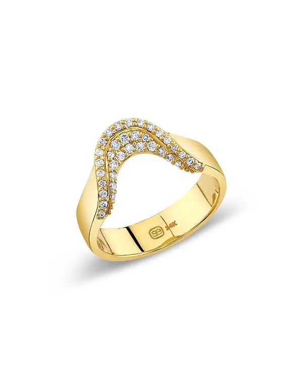 SYDNEY EVAN 14k Yellow Core Diamond Curve Ring - Gold