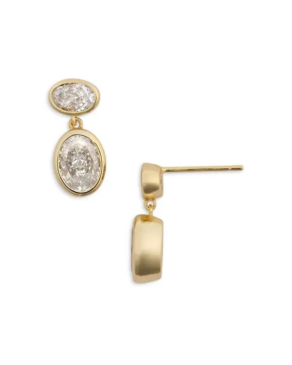 Shashi Oval Bezel Drop Earrings