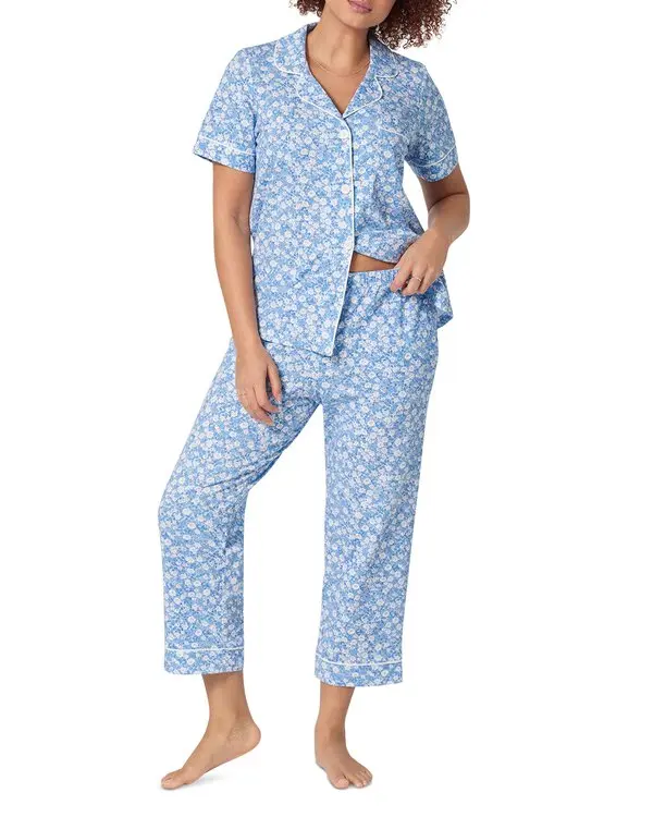 BEDHEAD PAJAMAS Short Sleeve Classic Stretch Jersey Cropped Pajama Set