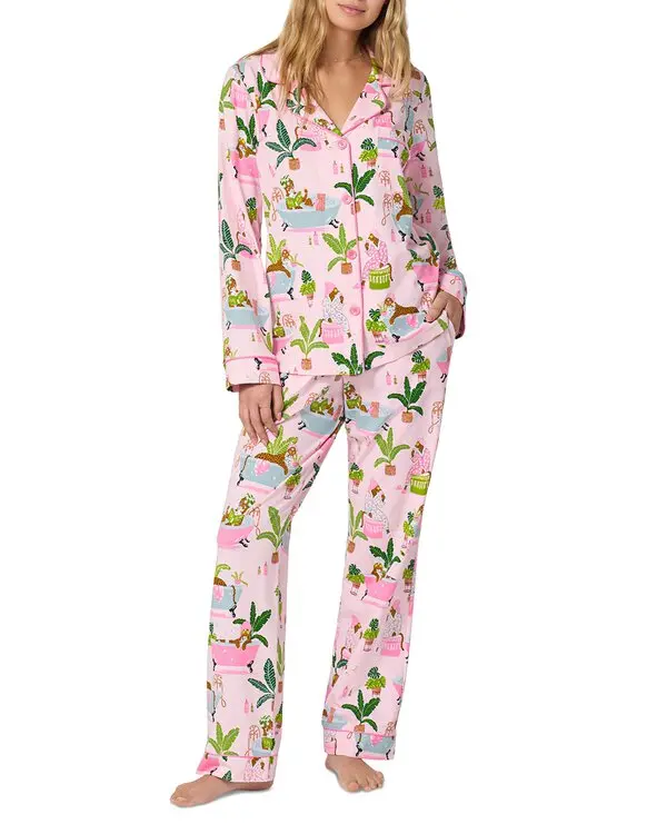BEDHEAD PAJAMAS Long Sleeve Classic Stretch Jersey Pajama Set - Spa Day