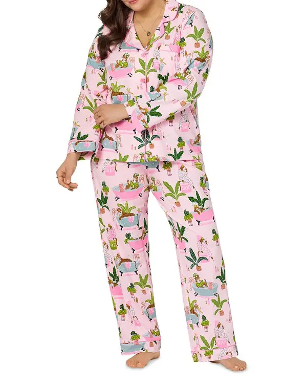 BEDHEAD PAJAMAS Long Sleeve Classic Stretch Jersey Pajama Set - Spa Day