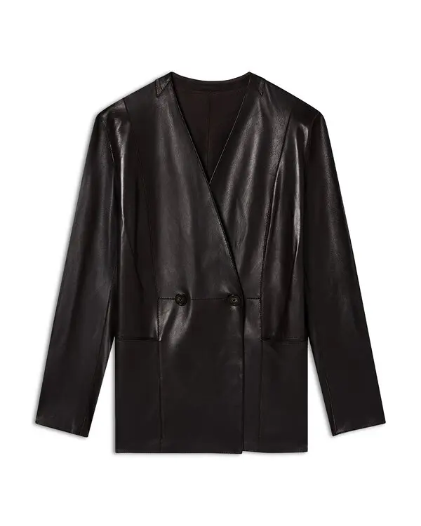 Emporio Armani Leather Double Breasted Jacket