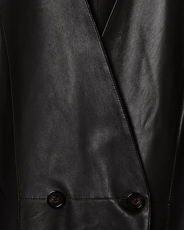 Emporio Armani Leather Double Breasted Jacket