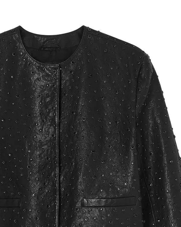 Emporio Armani Embellished Leather Jacket
