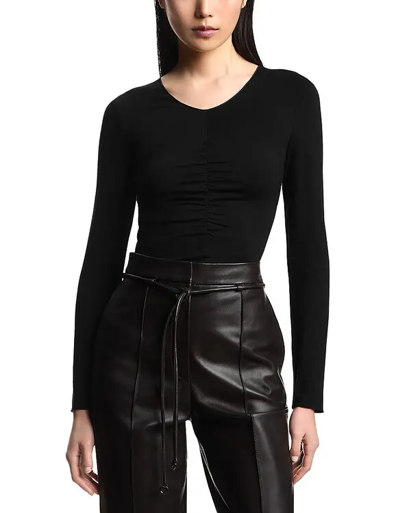 Emporio Armani Ruched Top - Solid Black