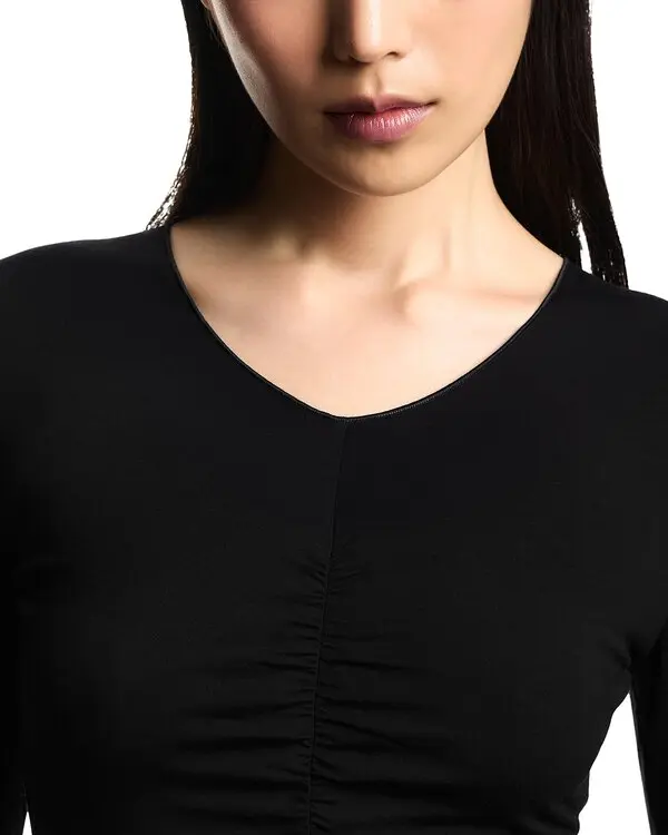 Emporio Armani Ruched Top - Solid Black