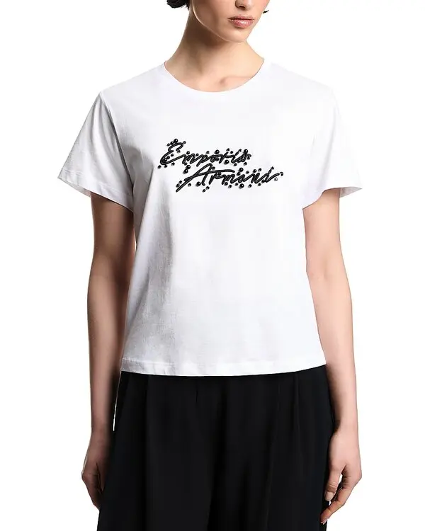 Emporio Armani Embellished Logo Tee
