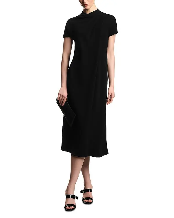 Emporio Armani Draped High Neck Dress