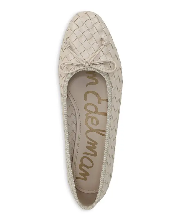Sam Edelman Ruthie Leather Ballet Flats - Modern Ivory