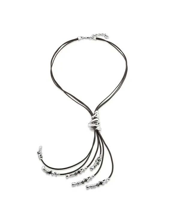 UNODE50 Leather Drift Necklace - Silver