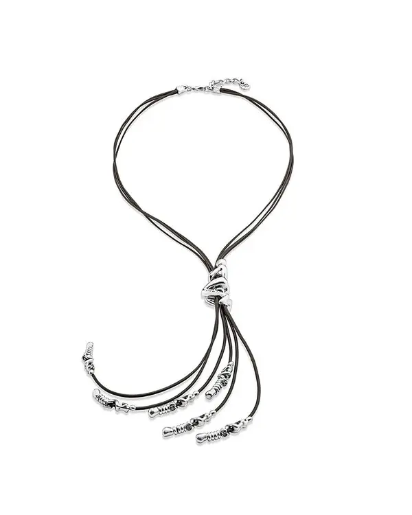 UNODE50 Leather Drift Necklace - Silver