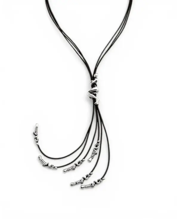UNODE50 Leather Drift Sterling Necklace