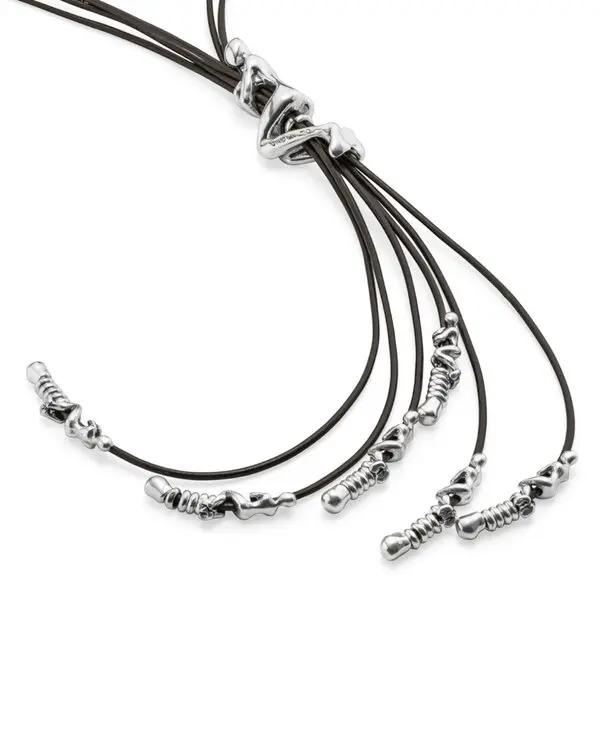 UNODE50 Leather Drift Sterling Necklace