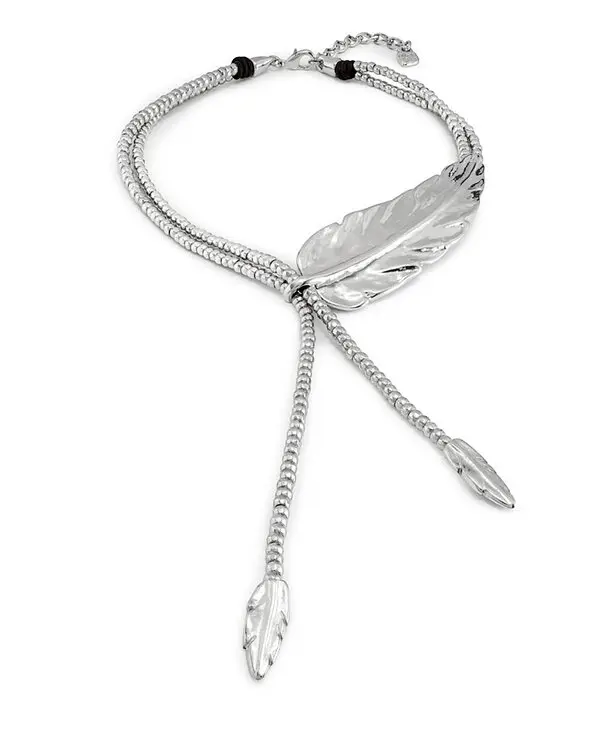 UNODE50 Feather Drop Necklace - Silver