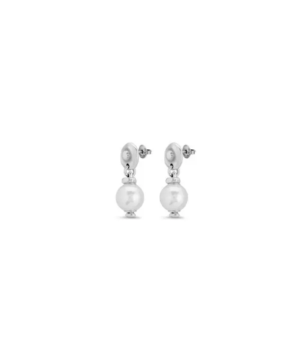 UNODE50 Sterling -plated Pearl Drop Earrings