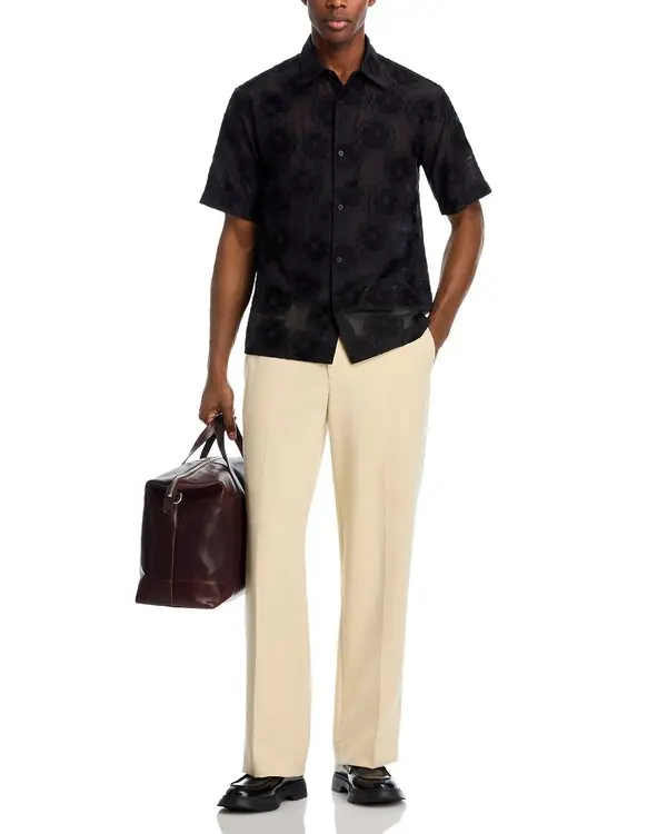 Nn07 Freddy Button Down Short Sleeve Shirt - Black