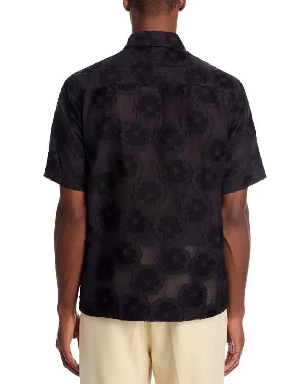 Nn07 Freddy Button Down Short Sleeve Shirt - Black