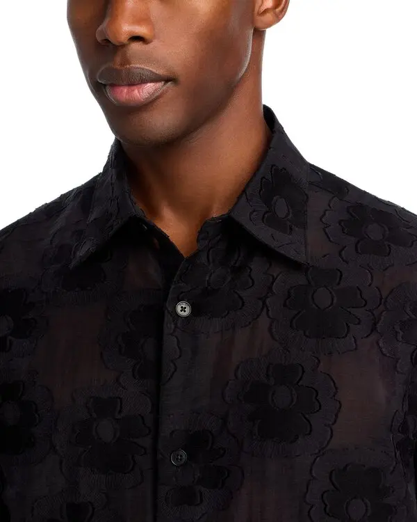 Nn07 Freddy Button Down Short Sleeve Shirt - Black