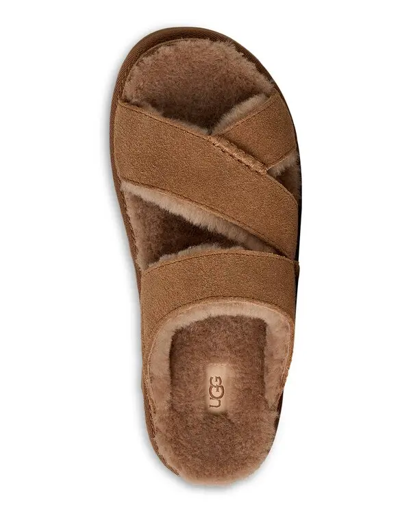 UGG Greenport Cross Strap Slides - Chestnut