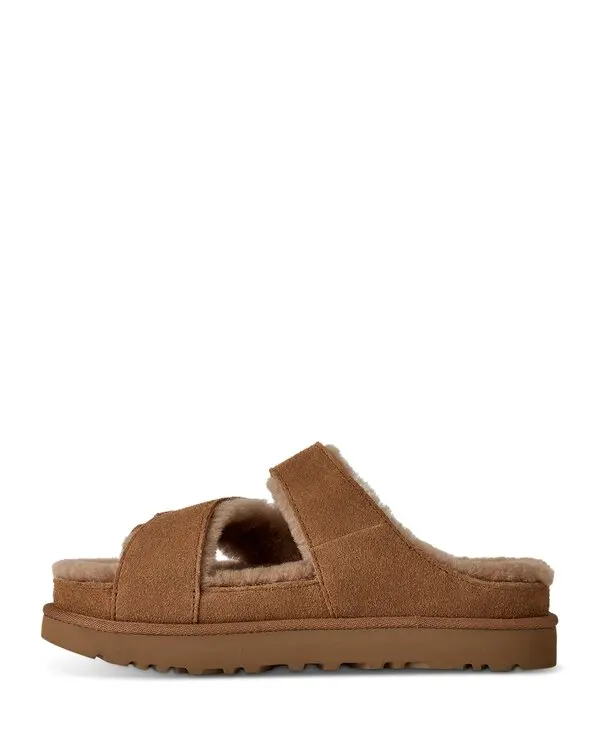 UGG Greenport Cross Strap Slides - Chestnut