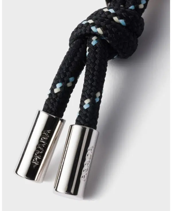 Prada Speedrock Cord Key Ring - Black