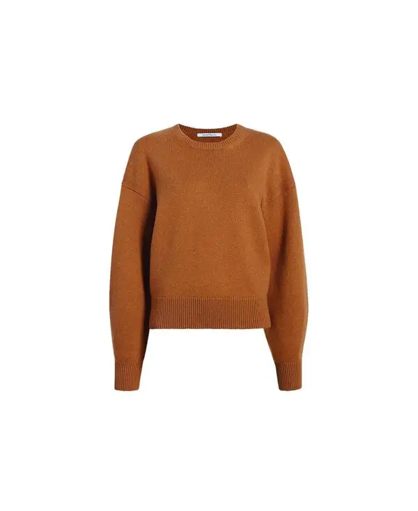 Another Tomorrow Cashmere Knit Sweatshirt - Camel