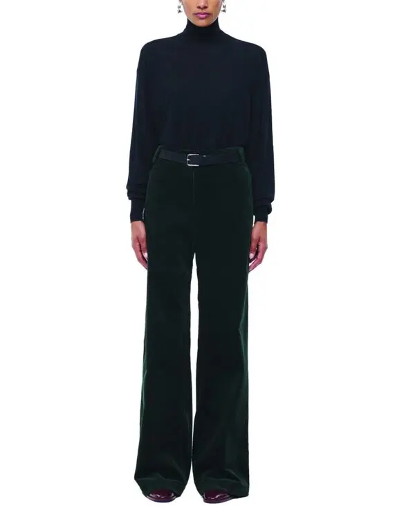 Another Tomorrow Featherweight Turtleneck Top - Black